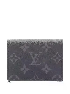 LOUIS VUITTON 2021-2026 Monogram Eclipse Envelope Business Card Holder - Black