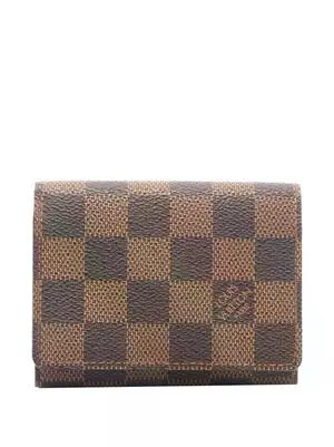 LOUIS VUITTON 2003 Damier Ebene Card Holder - Brown