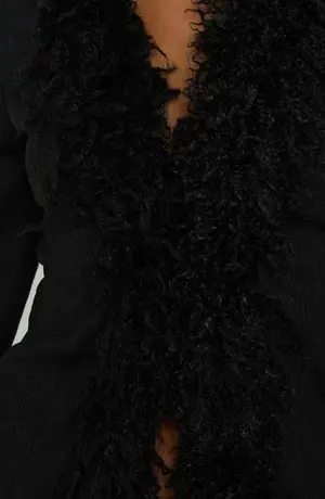 Princess Polly Brynlie Faux Fur Trim Cardigan