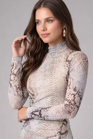Rachel Rachel Roy Ramy Printed Mesh Midi Dress