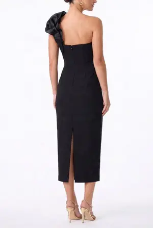 Rachel Rachel Roy Marevra One Shoulder Sculpted Midi Dress