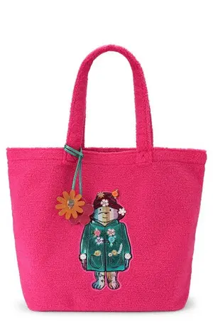 Kurt Geiger X Paddington Bear Holborn Fleece Shopper Tote - Fuchsia