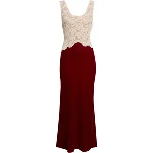 REFORMATION Donna Lace & Velvet Maxi Dress