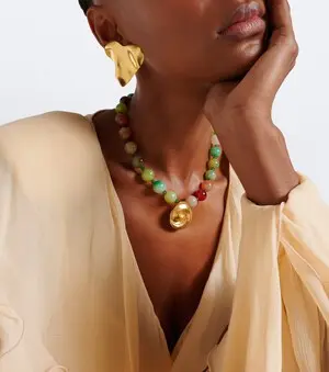 YSSO Cote 24kt -plated Beaded Necklace