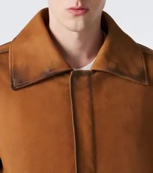 Acne Studios Shearling-trimmed Leather Blouson Jacket