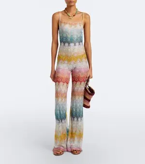 Missoni Lamé Sheer Open-back Jumpsuit
