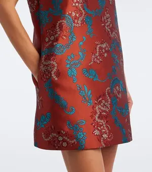 La DoubleJ Mini Swing Floral Jacquard Minidress