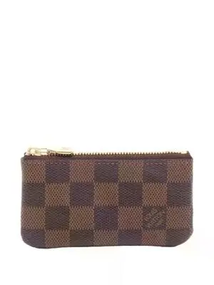 LOUIS VUITTON 2007 Damier Ebene Key Pouch Coin Pouch - Brown
