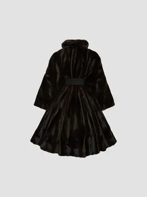 Balenciaga A-line Faux-fur Coat