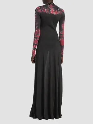 Balenciaga Extreme Tie Dye Long Sleeve Dress