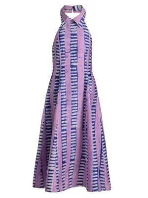 BUSAYO Aderoju Cotton Halter Midi-dress - Multicolour