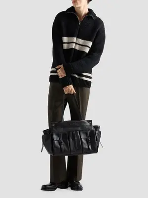 Prada Route Leather Tote Bag
