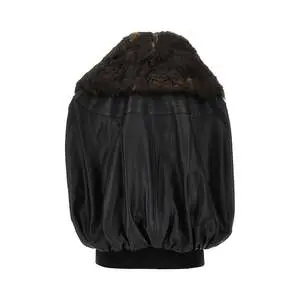 Rabanne Nappa Leather Bomber Cape