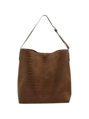 THEMOIRE Shoulder Bag Suede Effect "zoe - Brown