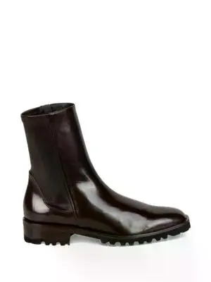 LORENZO MASIERO Leather Lug-sole Boots - Brown