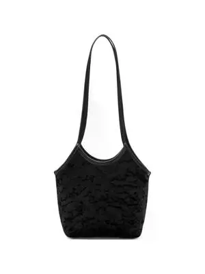 VALESQUE Cami Crinkled Velvet Shoulder Bag - Black