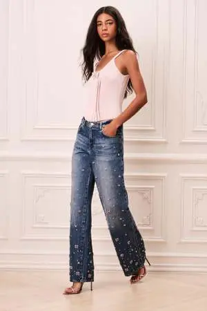 LoveShackFancy Bambie Bejeweled Jean