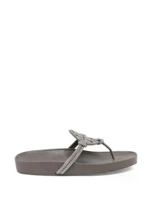 Tory Burch Miller Cloud Pavé Knotted Sandals - Grey