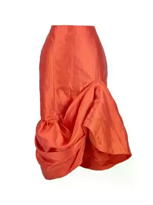 CHIARA PERROT Draped Asymmetric Skirt - Orange