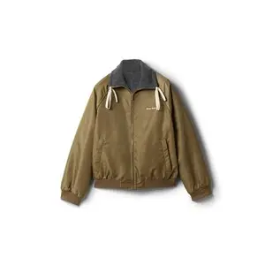 Miu Miu Technical Gazar And Fleece Reversible Bomber Jacket - Chalk