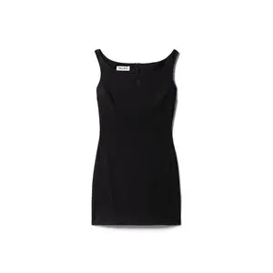 Miu Miu Milano Rib Knit Dress - Black