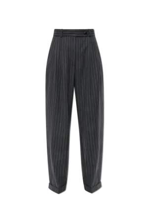 THE MANNEI Wool Trousers With Turned-up Hems - Grey