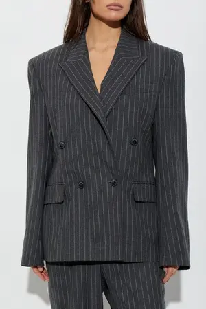 THE MANNEI Wool Blazer With Pinstripe Pattern