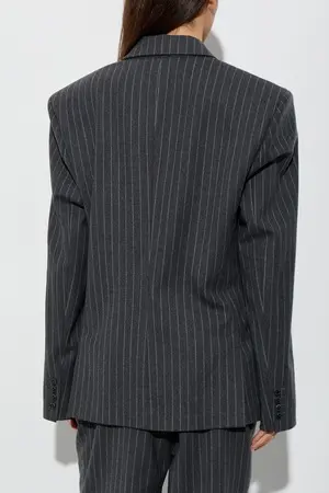 THE MANNEI Wool Blazer With Pinstripe Pattern
