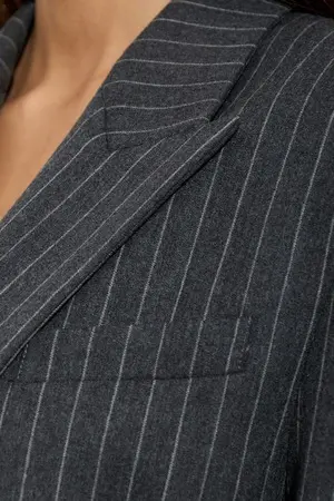 THE MANNEI Wool Blazer With Pinstripe Pattern