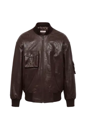 THE MANNEI Bomber’ Leather Jacket - Brown