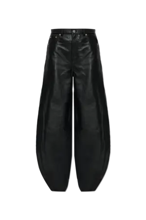 GESTUZ Leather Trousers ‘gzchaela - Black