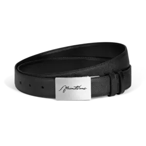 Montblanc Sartorial Leather 30mm Plate Buckle Reversible Belt - Black
