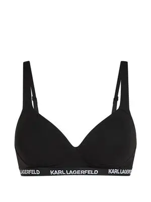 Karl Lagerfeld Logo Padded Bra - Black
