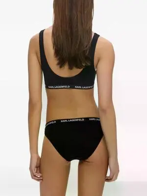 Karl Lagerfeld Logo Scoop-neck Bralette