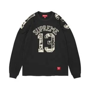 Supreme Paneled Raglan Long-sleeve Top - Black