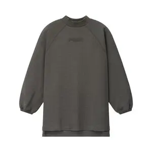 Fear Of God Pique 90s Relaxed Mockneck Raglan Long-sleeve Tee 'ash Heather - Grey