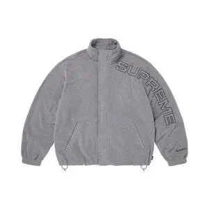 Supreme Spellout Embroidered Polartec Jacket - Grey