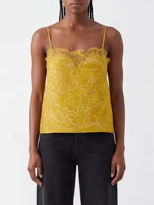 Saint Laurent Off-the-shoulder Embroidered Lace Evening Top - Yellow