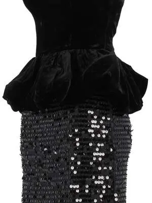 ROTATE BY BIRGER CHRISTENSEN Sequinned Peplum Maxi Dress