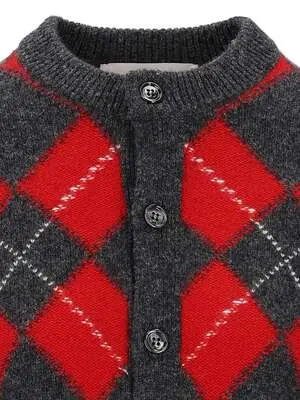 AMI Paris Argyle Wool Cardigan