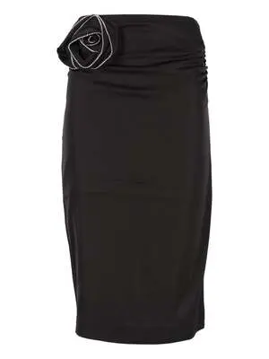 ROTATE BY BIRGER CHRISTENSEN Midi Pencil Skirt - Black