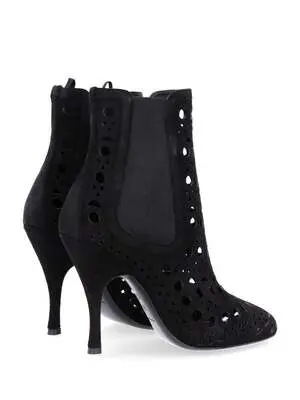 Alaïa Vienne Perforated Suede Ankle Boots