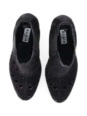 Alaïa Vienne Perforated Suede Ankle Boots