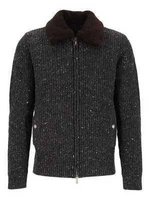 Eleventy Wool And Cashmere Knit Jacket