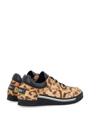 Fendi Animal-print Leather Sneakers