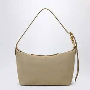 Miu Miu Suede Leather Bowling Bag In Ecru