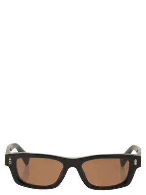 Brunello Cucinelli Rectangular Acetate Sunglasses With Amber Lenses