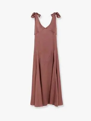 Stella McCartney Tie-detailed Satin Long Dress