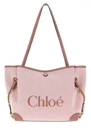 Chloé Canvas Clover Shopping Bag - Pink