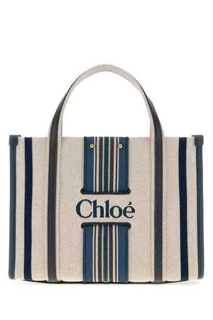 Chloé Embroidered Canvas Woody Loop Shopping Bag - Multicolor